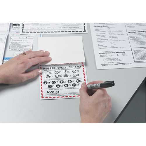 Brady étiquettes SIMDUT fabriquées sur place, Vinyle, Feuille, 4" lo x ...